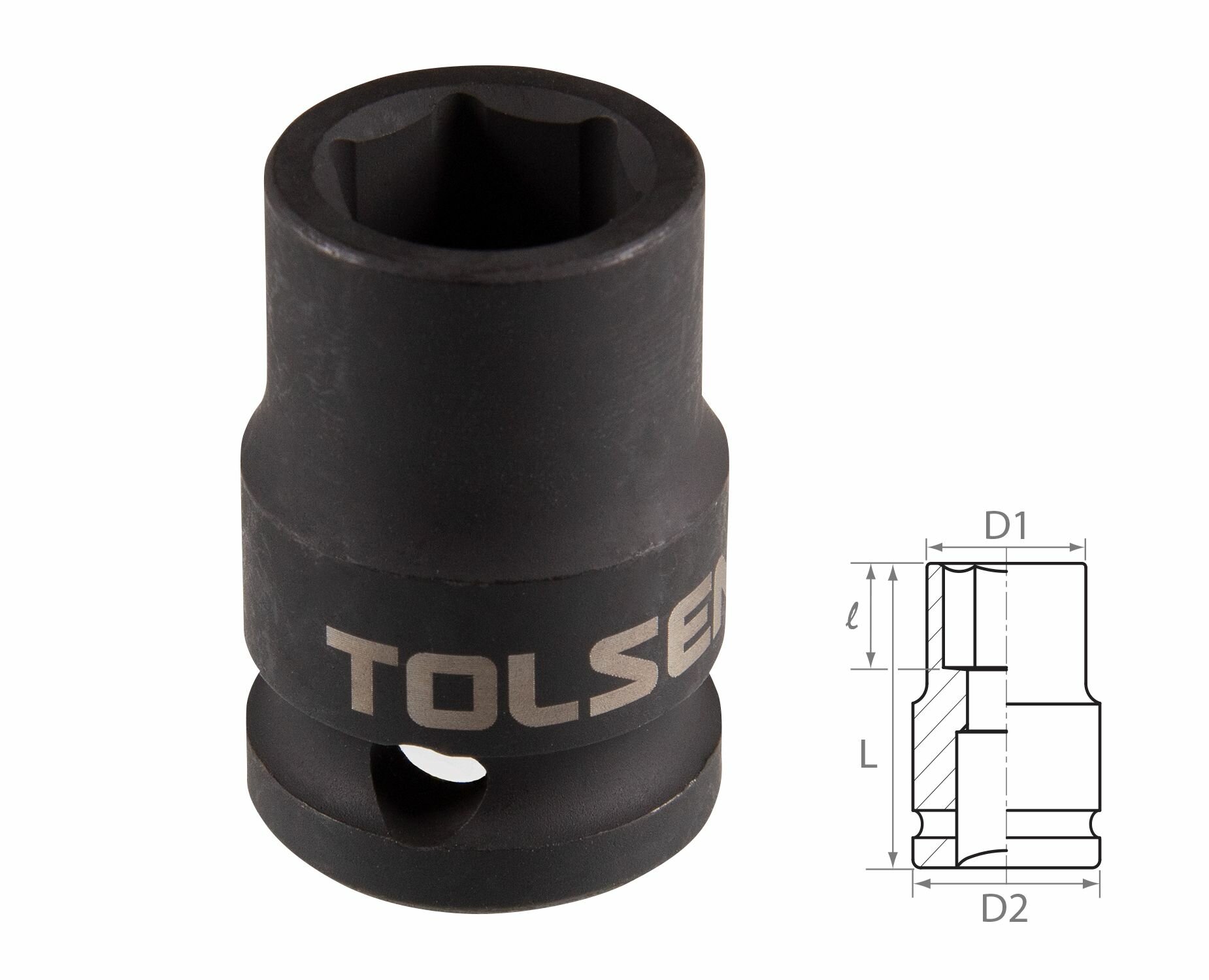 TOLSEN Головка торцевая ударная шестигранная 1/2", 13 мм TT18213