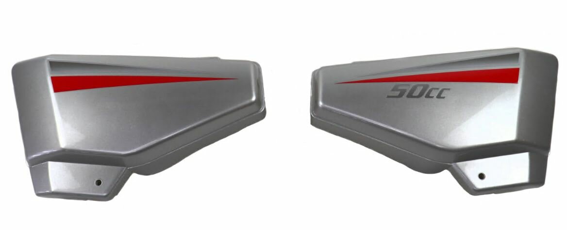 Облицовка боковая (крышка бардачка) ALPHA серебристая, пара