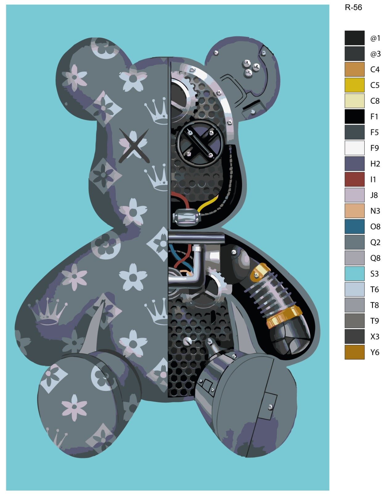 Картина по номерам BRUSHES-PAINTS "Bearbrick" R-56 70x110 см