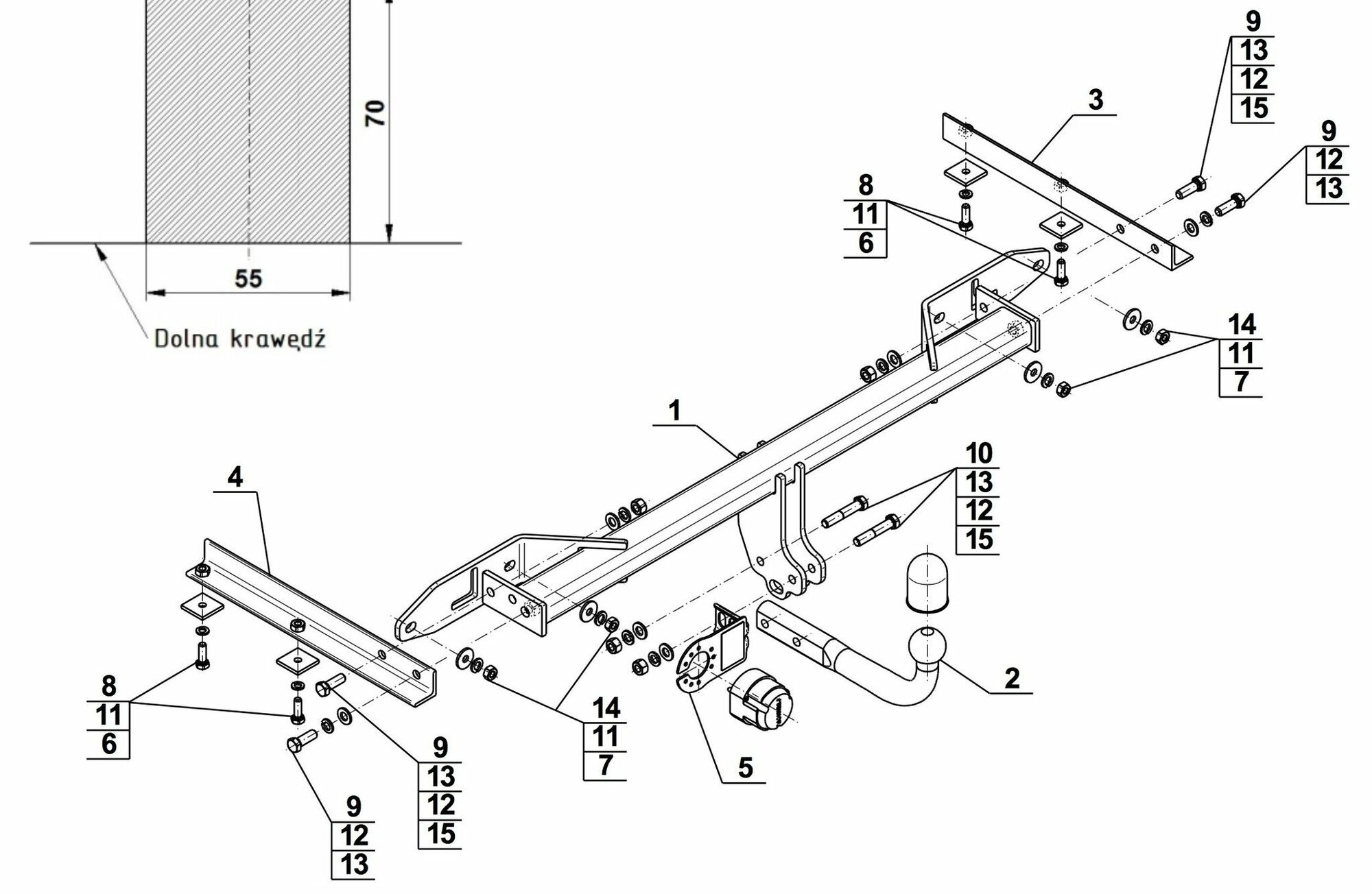 Фаркоп на Chevrolet Orlando 2011-2019 (паспорт и сертификат в комплекте)(без электрики) Steinhof. C-288