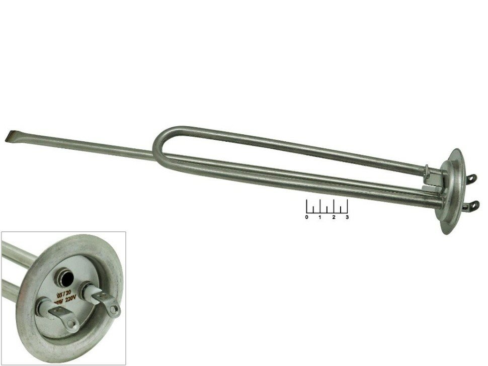 Тэн для водонагревателя 700W RF 360мм фланец 64мм под анод M6 2 контакта (винт) (20446)