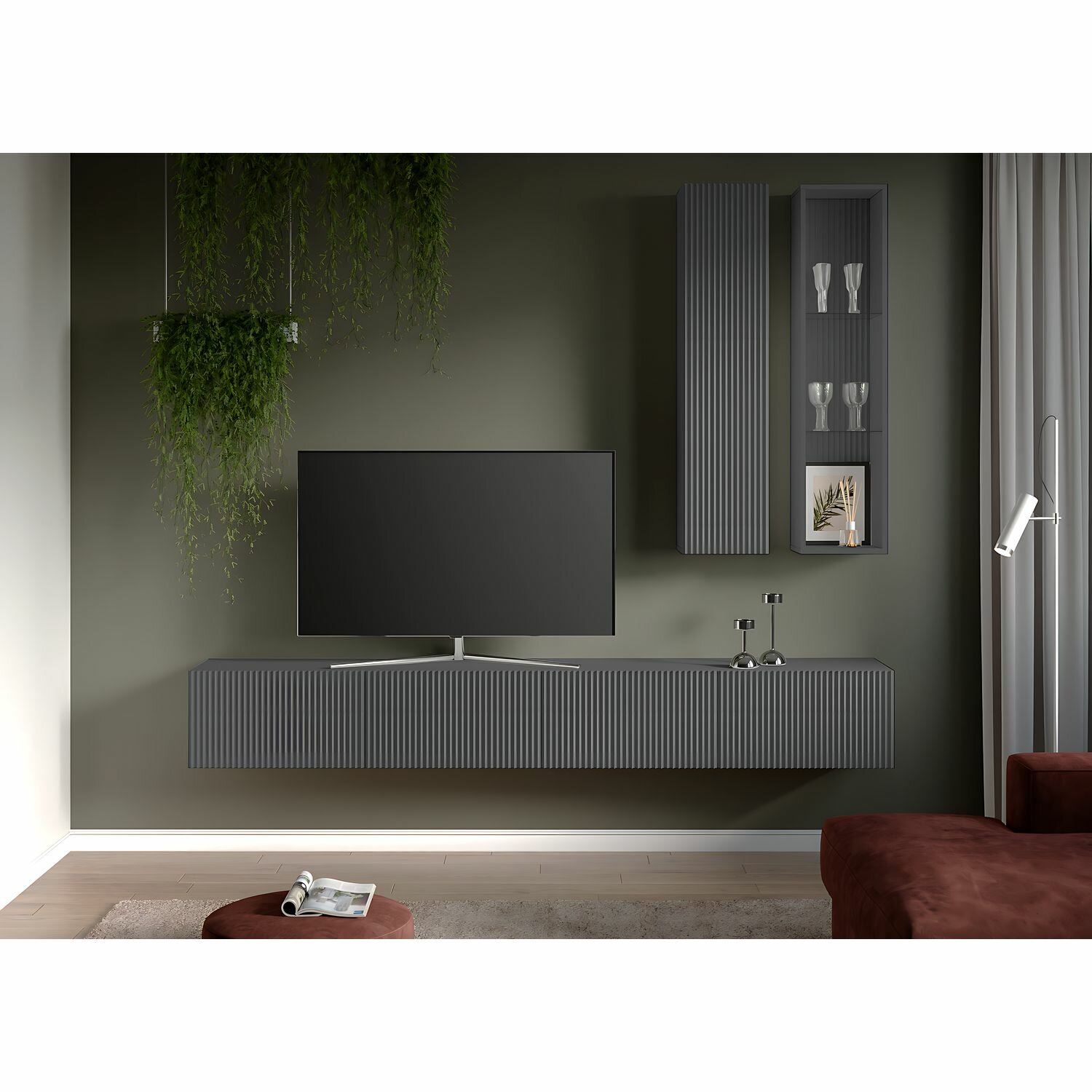 Гостиная Инфинити серый графит, 3 предмета, современное исполнение