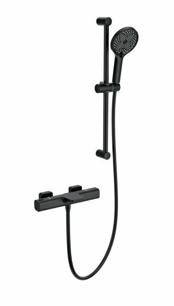 Смеситель для ванны с душевым гарнитуром и термостатом Wonzon&Woghand, Черный матовый