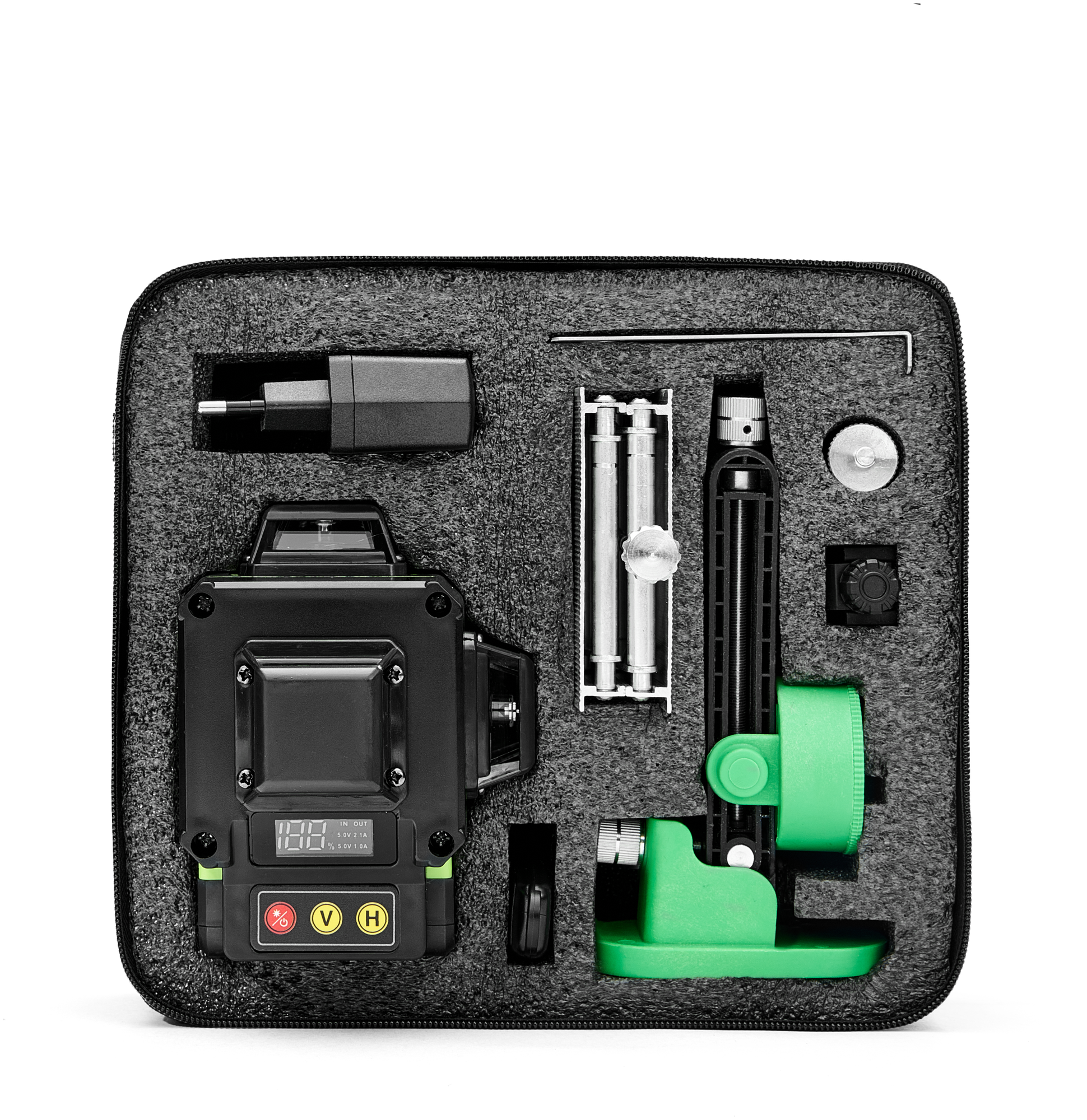 Лазерный уровень Hilda 4д, профессиональный, 16 лучей, зеленый луч, самовыравнивающийся