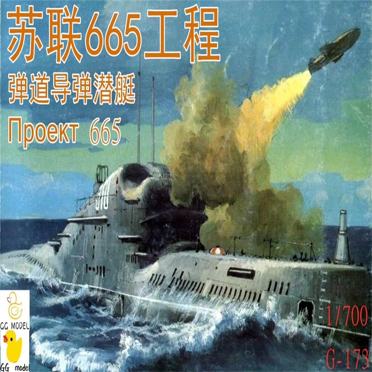 Модель подводной лодки СССР проект 665 1/700