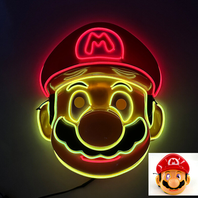 Маска "Супер Мэри", с LED-подсветкой, для вечеринок