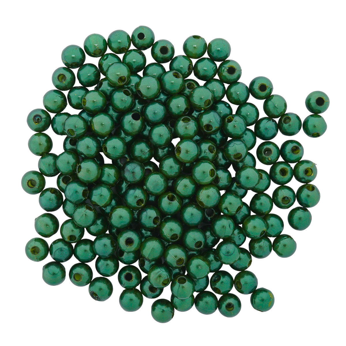 Бусины для рукоделия пластиковые круглые 'Жемчуг', Айрис, 8 мм, цветные, 25 г (В56 зеленый)