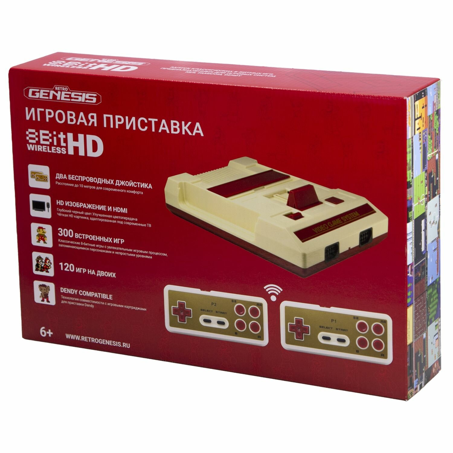 Игровая приставка Retro Genesis 8 Bit HD Wireless (300 игр)