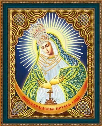 Икона Картина со стразами LP113 "Остробрамская Пр. Бцы" 27х33 см