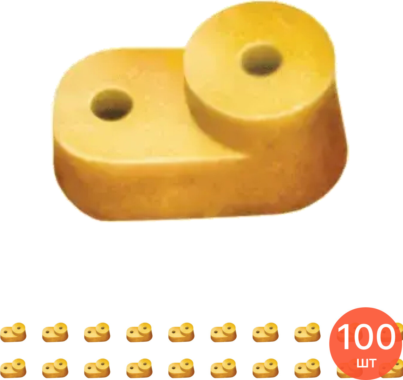 Изолятор IEK / ИЭК угловой для нулевой шины, из полипропилена, желтый, 1 полюс 125А, YIS31 / электрика (комплект из 100 шт)