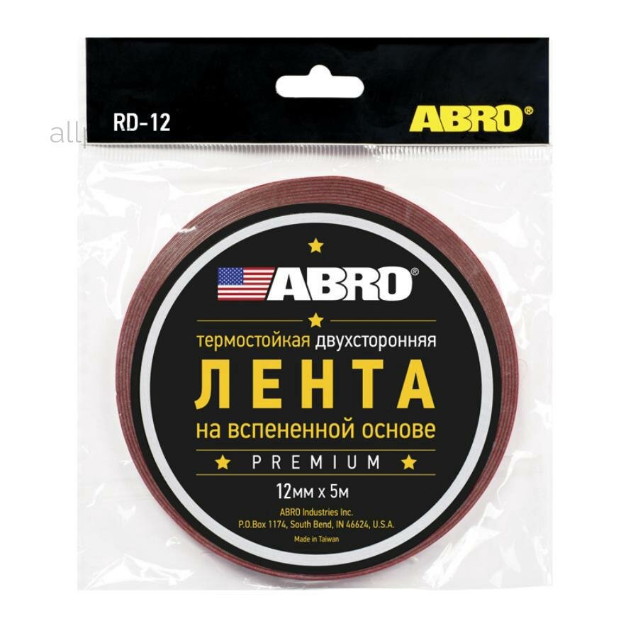 ABRO RD12MM5M лента двухсторонняя на вспенен