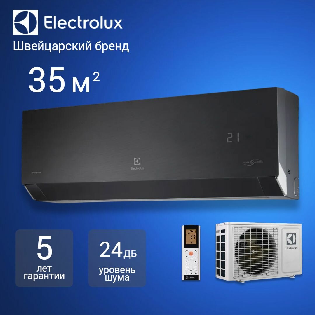 Сплит-система инверторного типа Electrolux Enterprise Super DC Inverter EACS/I-12HEN-BLACK/N8_24Y комплект (Кондиционер)