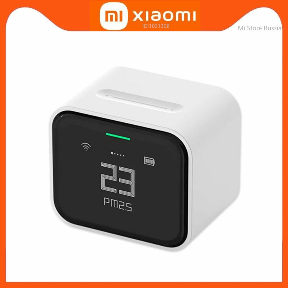 Анализатор качества воздуха Xiaomi Qingping Air Monitor Lite датчик углекислого газа СО2, 5 в 1 (температура, влажность СО2 PM2.5 PM10 - летучие частицы) MiHome Apple HomeKit CGDN1, Белый