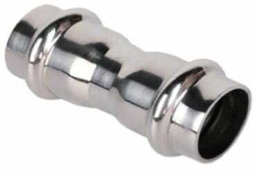 Двухраструбная пресс-муфта из нержавеющей стали 22*22mm, TIM, арт. ZTI.503.002222, ZTI.503.002222