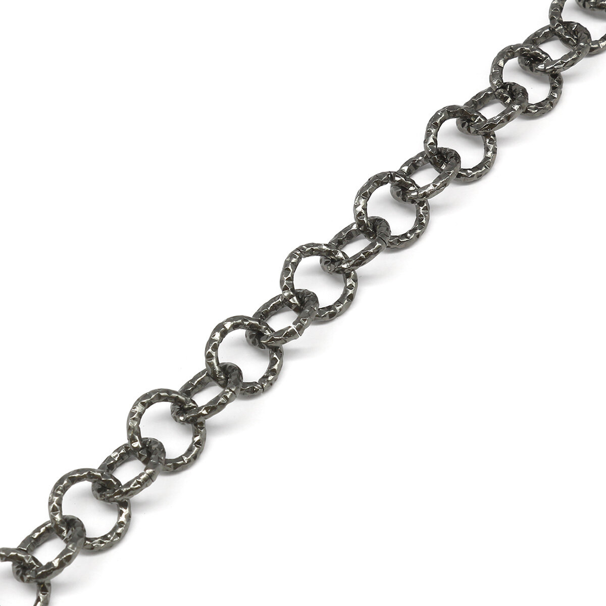 K14333 Цепь алюминиевая 1,5мм*11мм, боб(10м) (черный никель)