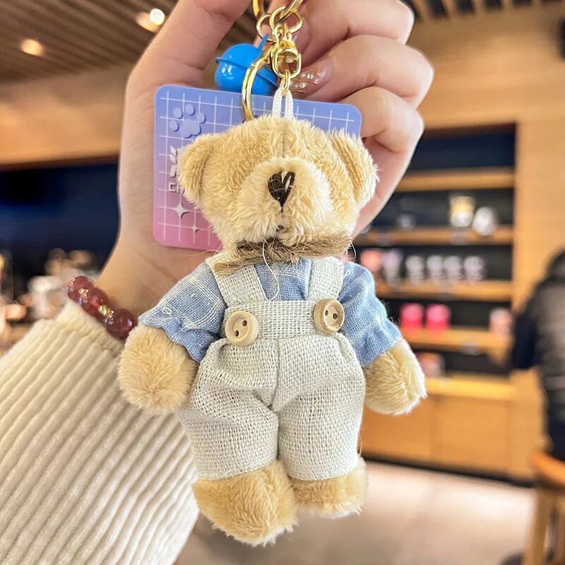 Мягкая игрушка медвежонок в комбинезоне, blue male bear