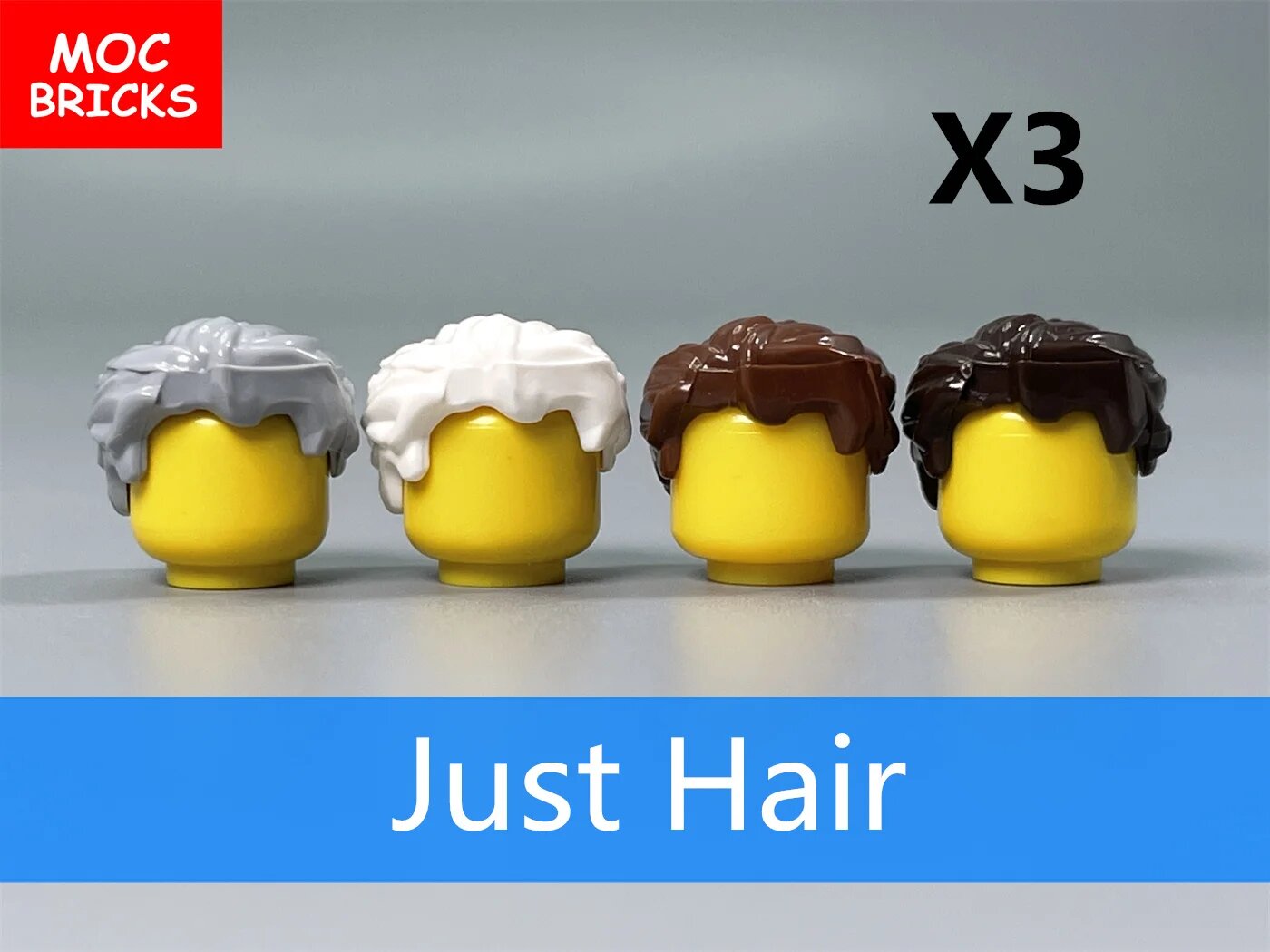 MOC BRICKS пластиковые кубики волосы V-образный пик для фигурок 4 см Mixed