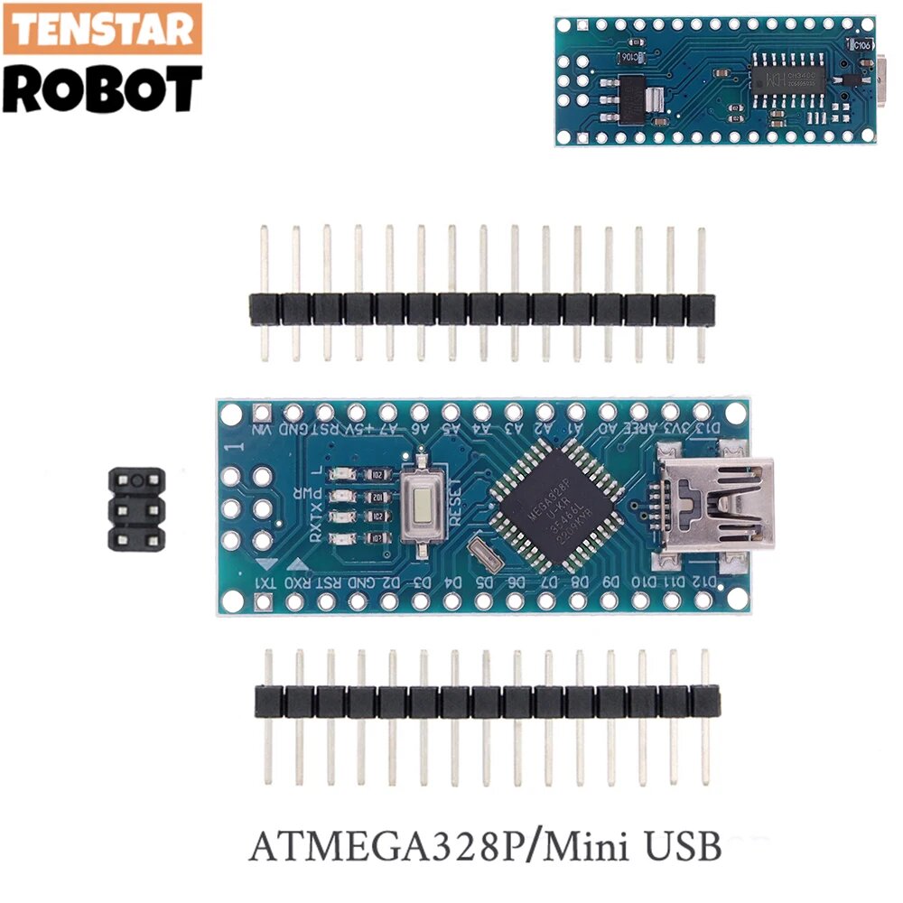 Контроллер Nano 3.0 с загрузчиком USB Type-C, совместимый с драйвером CH340, 16 МГц, ATMEGA328P