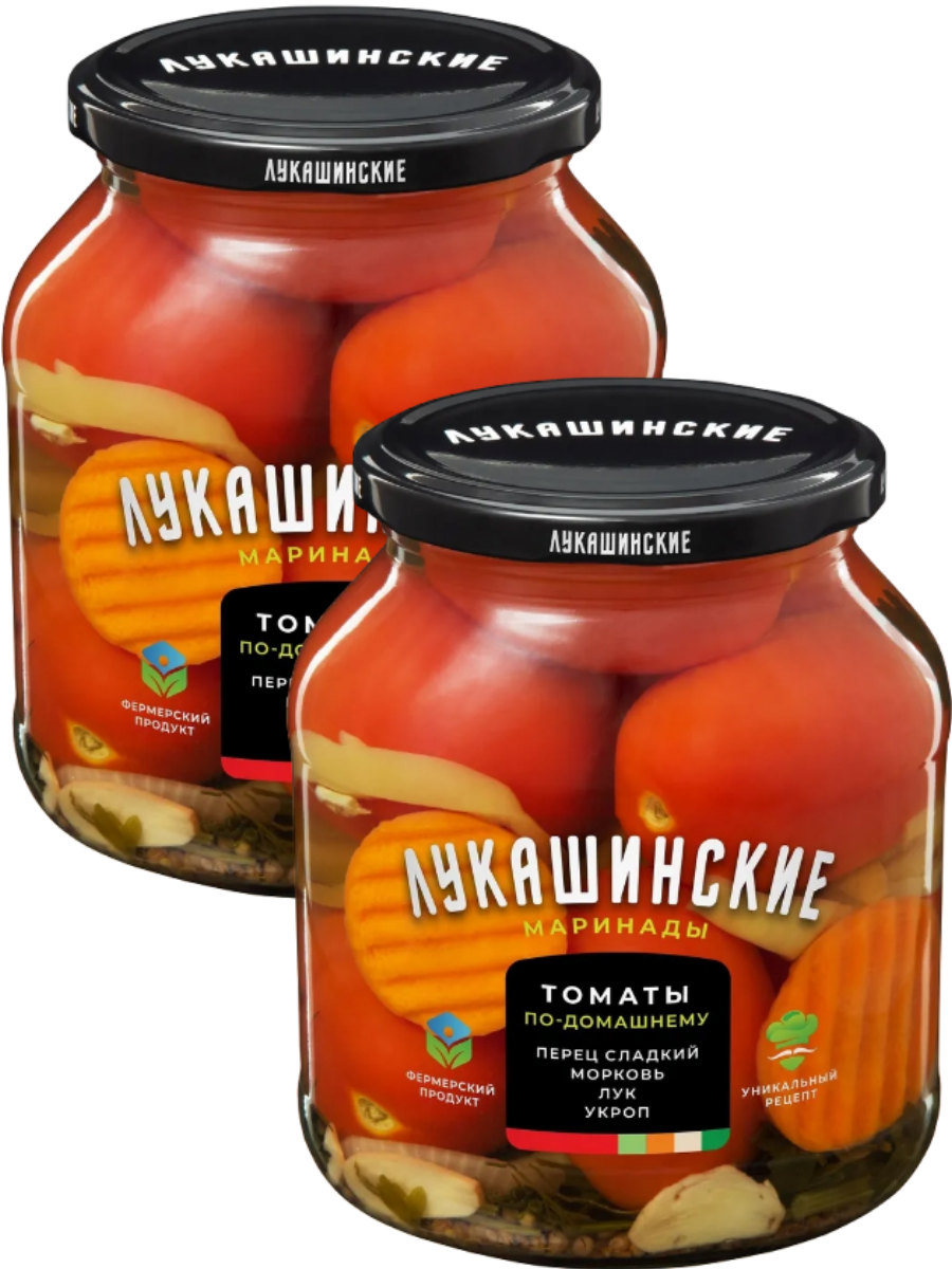 Томаты маринованные по-домашнему со сладким перцем 670г*2штуки