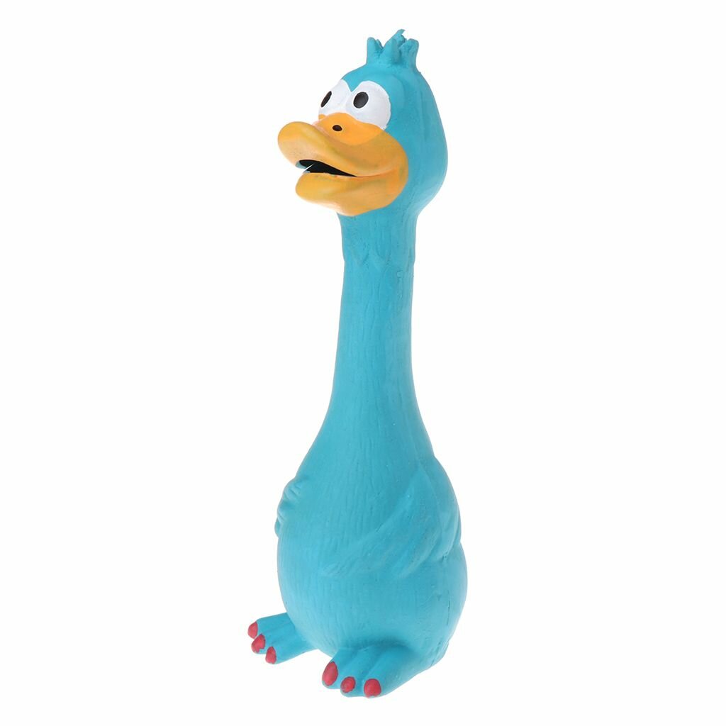 Домашняя кричащая куриная латексная игрушка синего цвета