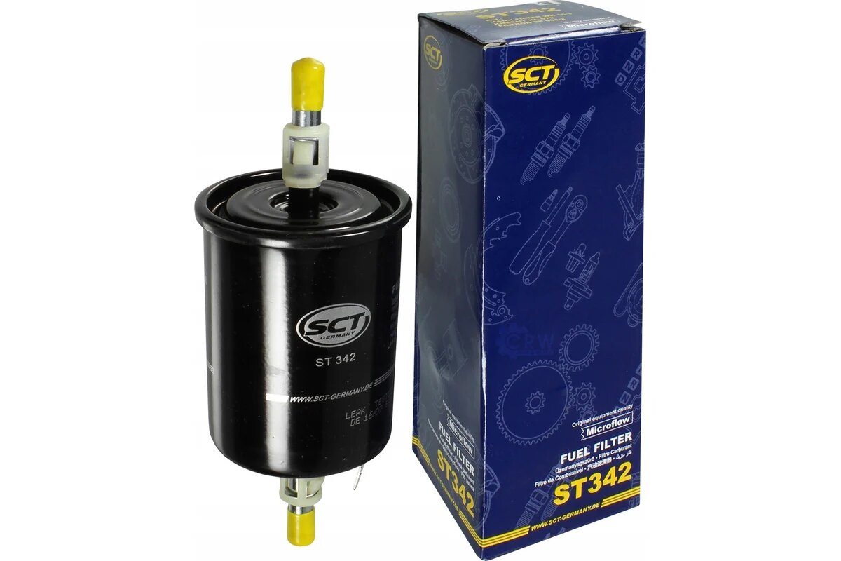 Фильтр топливный для LADA (ВАЗ) инжектор, на защелках, металлический корпус, SCT ST 342 / 2123-1117010