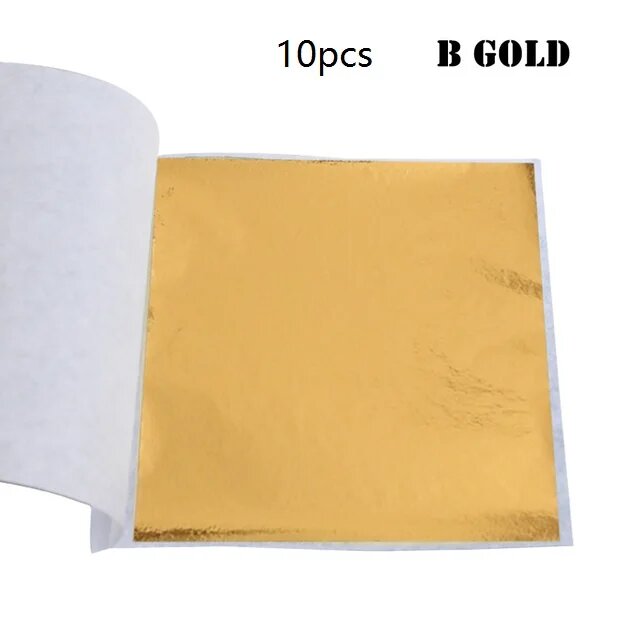 Листы золота для рукоделия, 10 шт, B Gold, 8x8,5 см