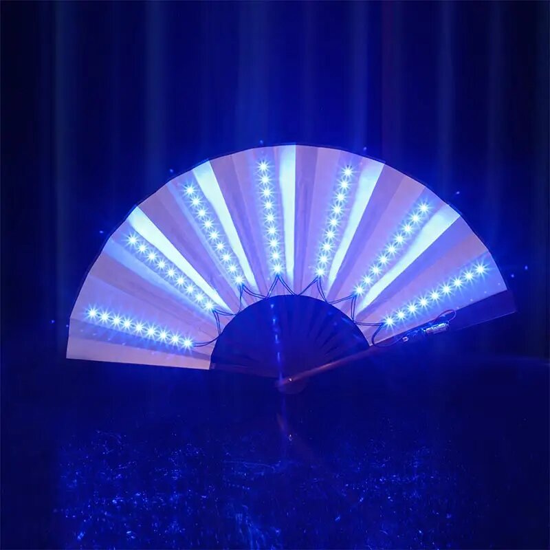 Светодиодный веер складной, голубой, Blue