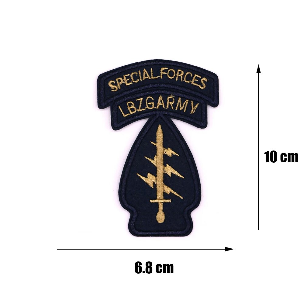 Нашивка Tactical Special Forces LBZG Army, 10x6.8 см, Черный