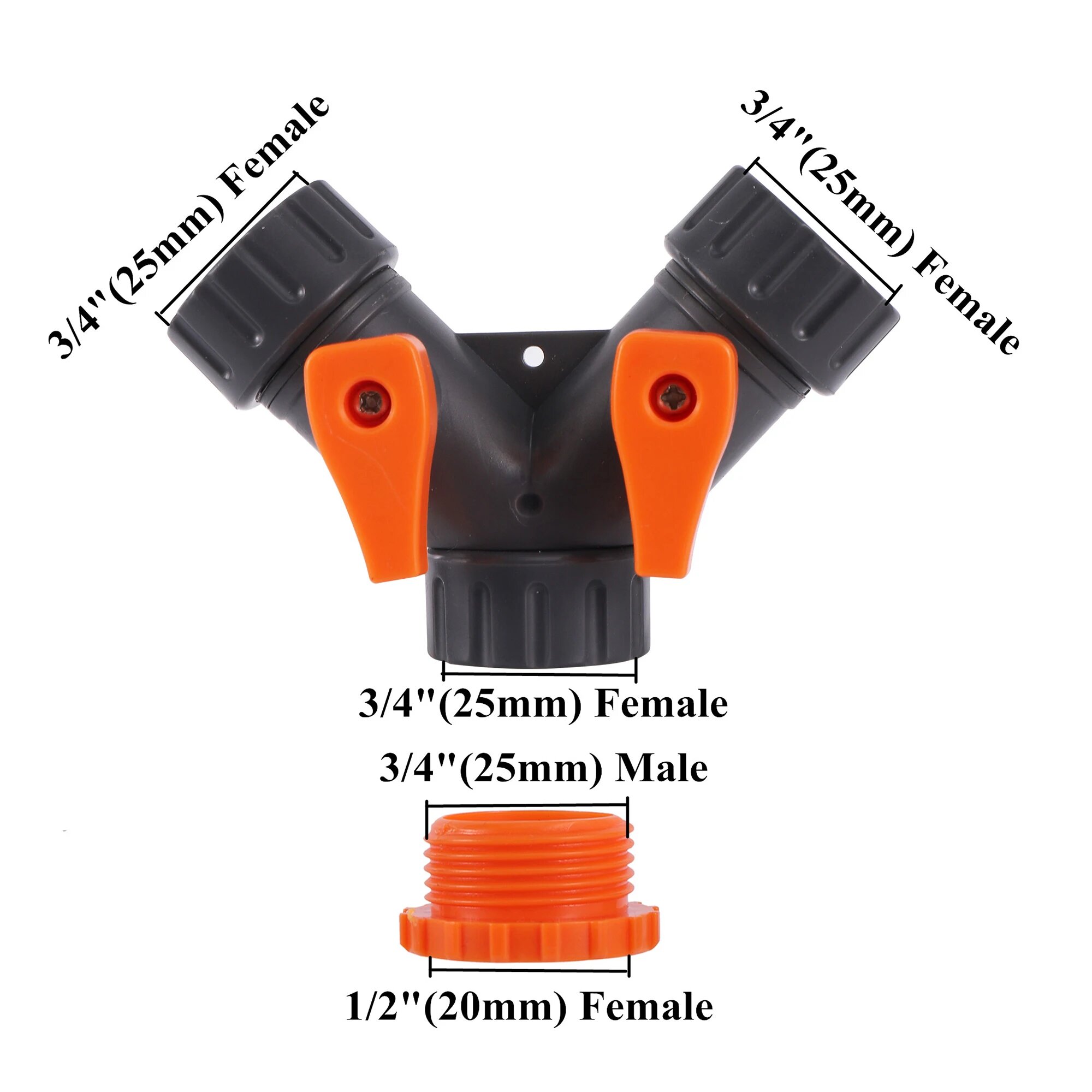 Быстроразъемный клапан соединительный адаптер 1/2"3/4"1" Adhere To Fly Оранжевый, As shown