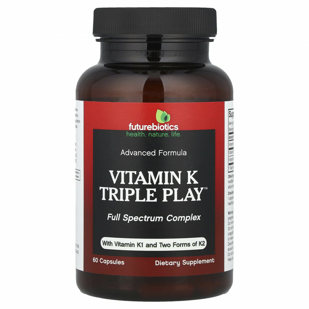 Futurebiotics, Витамин K Triple Play ™, 60 капсул