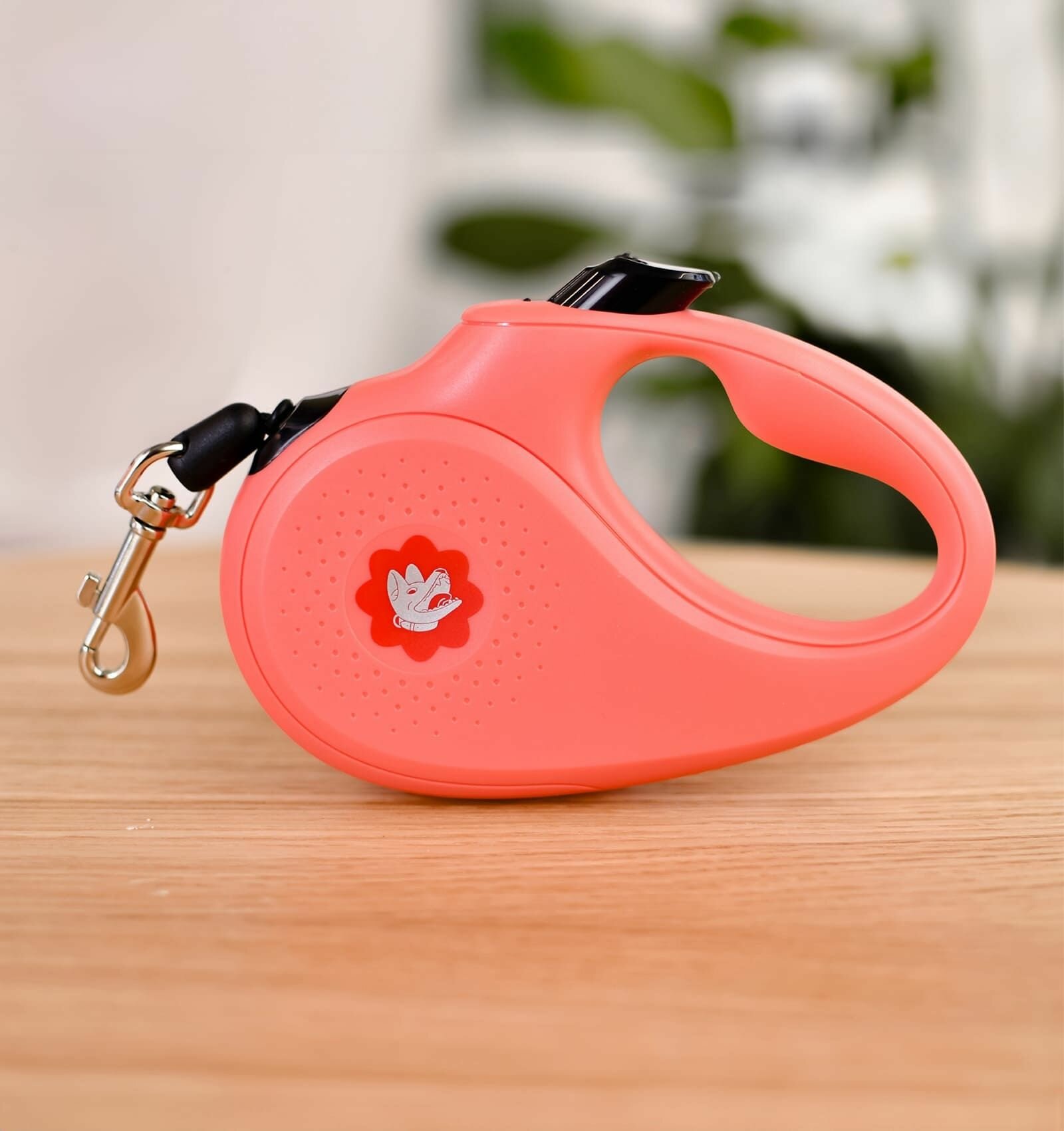 Tappi Поводок рулетка для собак малых и средних пород, трос 5 м, розовый