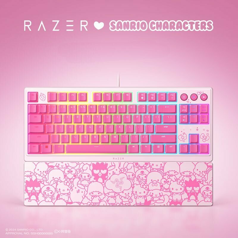 Razer Офисная игровая клавиатура Sanrio с подсветкой 87 клавиш