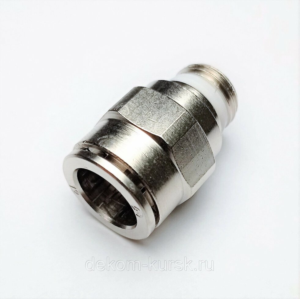 Фитинг пневматический Камоцци цанговый прямой 12мм 1/4" Camozzi S6510