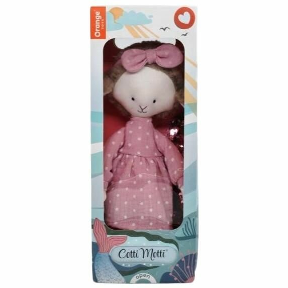 Игрушка мягкая Orange Овечка Зои розовое платье в горошек 30 см