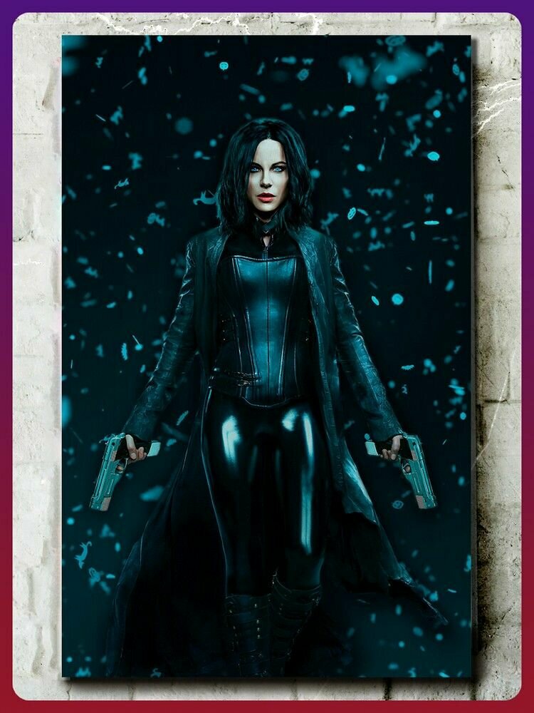 Картина интерьерная на дереве фильмы Другой мир (Кейт Бекинсейл, оборотни, вампиры, ужасы) - 62412376