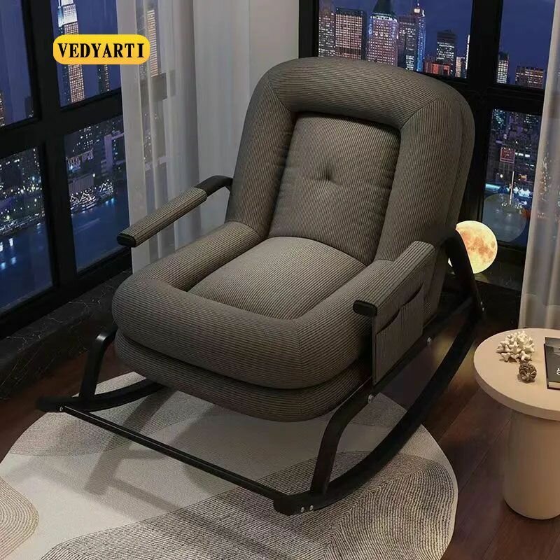 Ленивый одноместный диван, кресло - качалка, 71 х 132 х 80 см, темно - серый