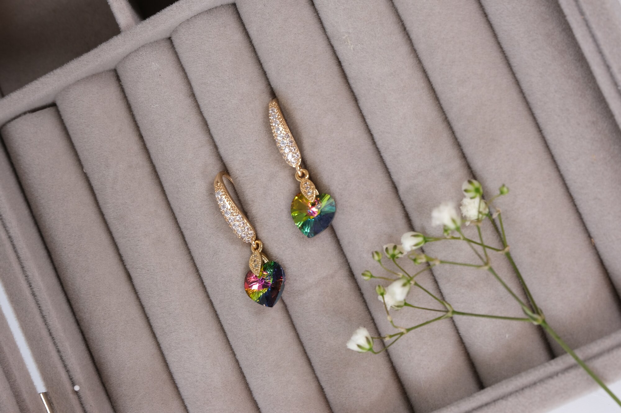 Комплект серег, кристаллы Swarovski