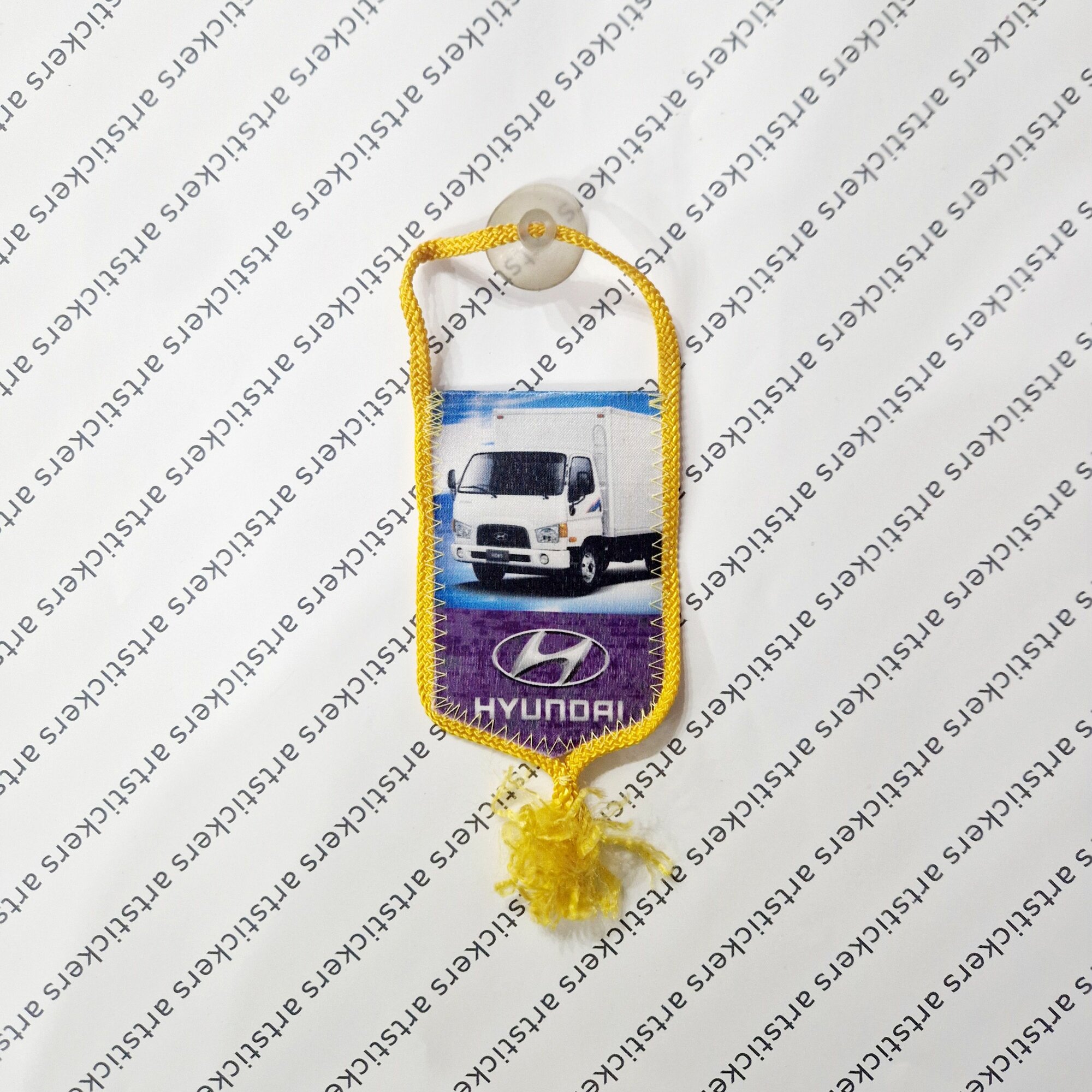 Вымпел HYUNDAI, размер 8х12см, двусторонний на присоске, ткань, аксессуар для авто