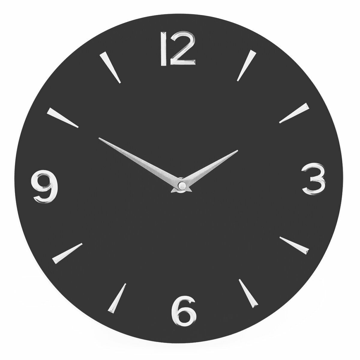 Часы настенные Рубин 3039-001, кварцевые, черные, МДФ, круглые, плавный ход