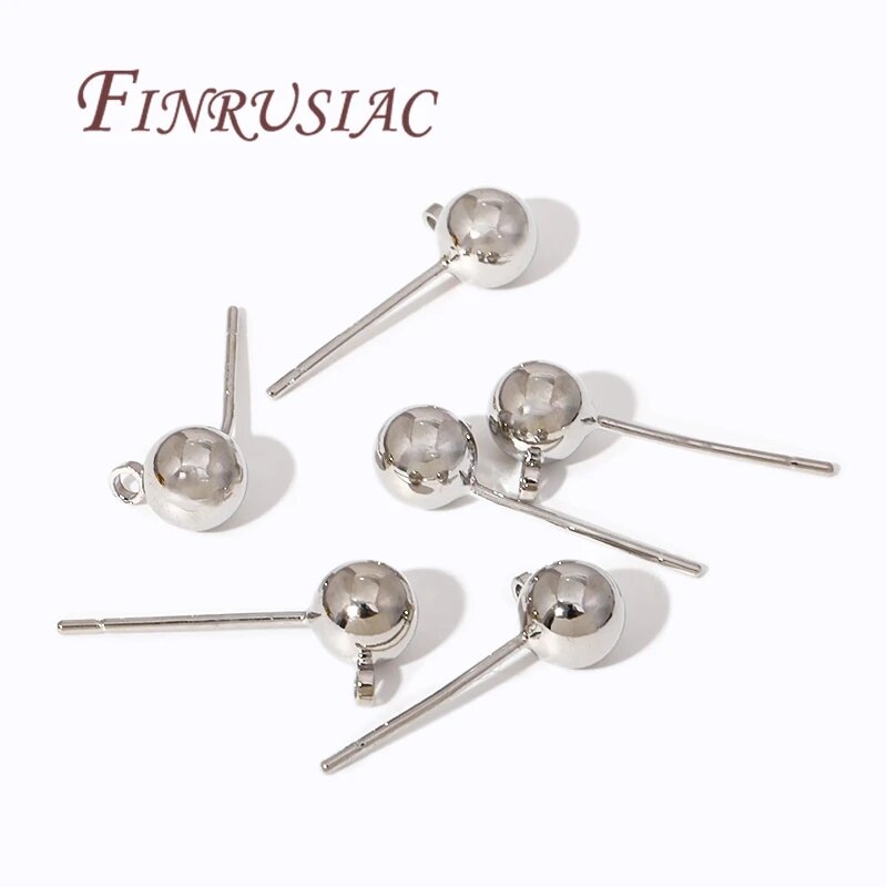 Золотые гвоздики для сережек FINRUSIAC 4/6/10 шт. 3/4/5 мм