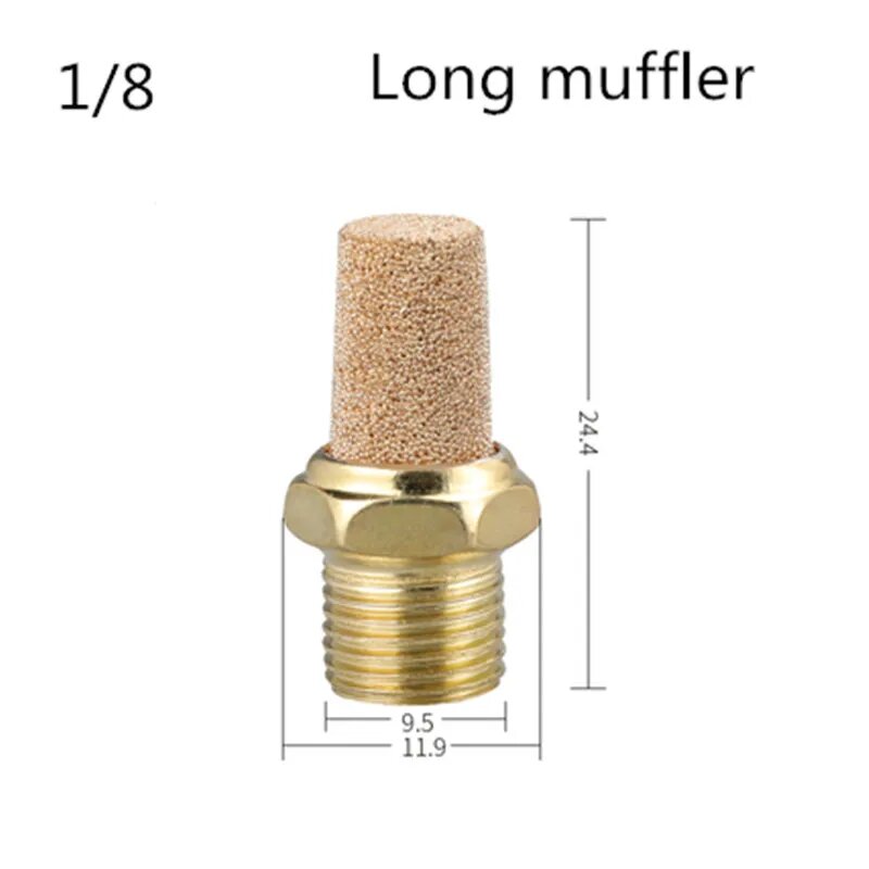 Пневматический глушитель 1/8" Long-01, латунь