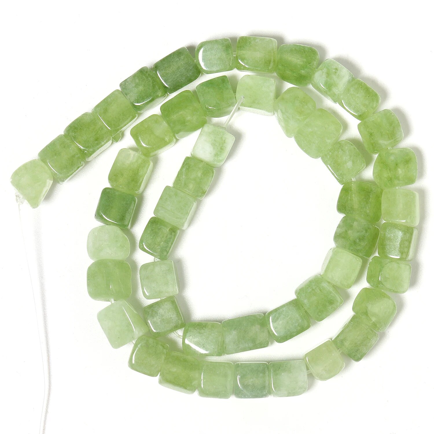 TANANTA Квадратные бусины из агата и турмалина 8мм Изумрудный, Peridot Jade