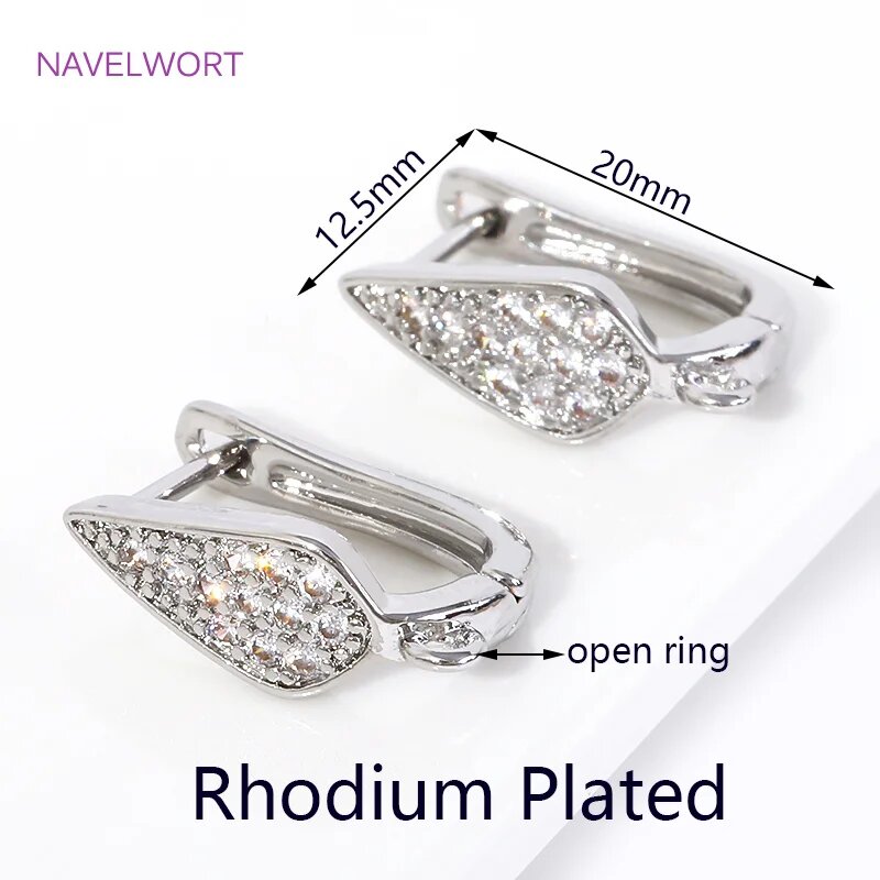 Сережки-клипсы NAVELWORT, Rhodium Plated, 2 шт