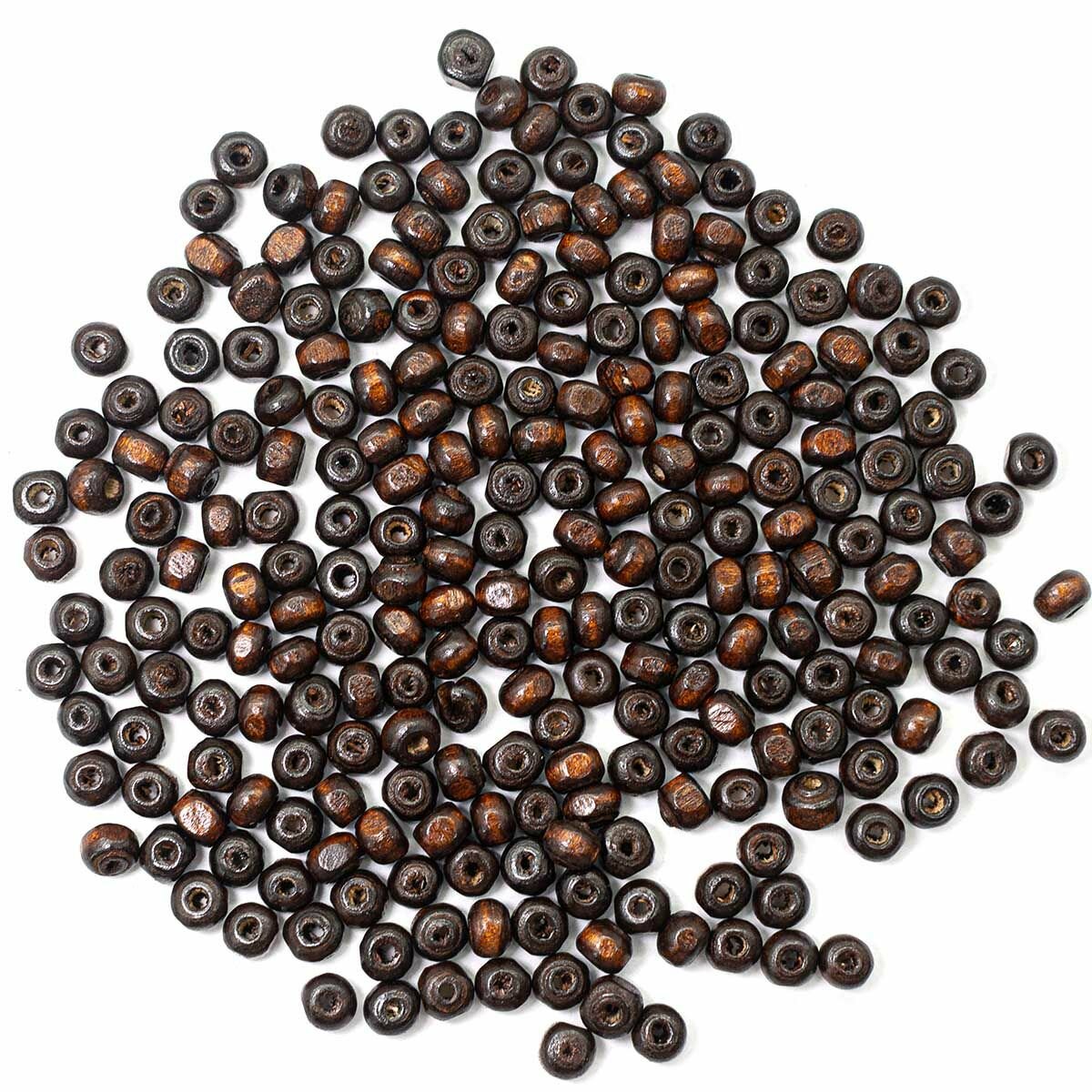 WDB0416 Бусины деревянные, коричневые, круглые, 4*5мм, 13гр, 250шт/упак, Astra&Craft