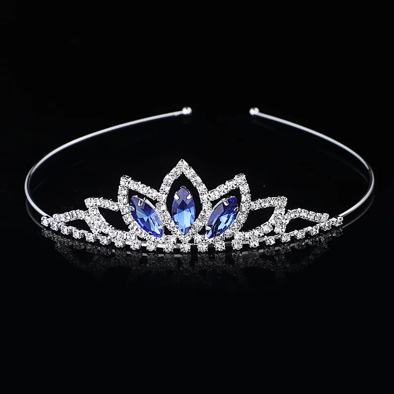Корона на голову, blue, серебро