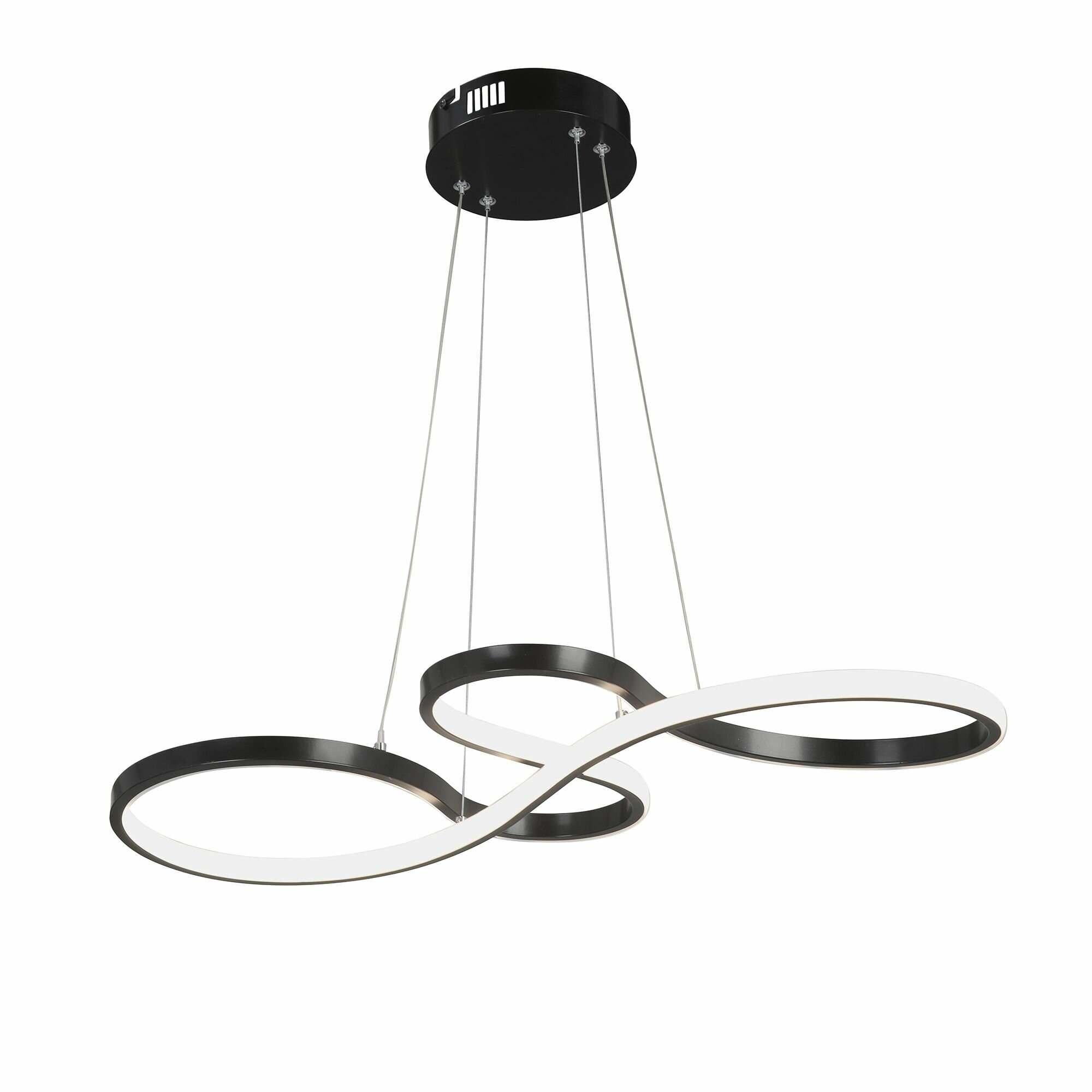 Люстра светодиодная Vitaluce V3892-1/1S, LED 47Вт, 4000К, 2700лм, 10м2, цвет чёрный матовый. %Распродажа!%