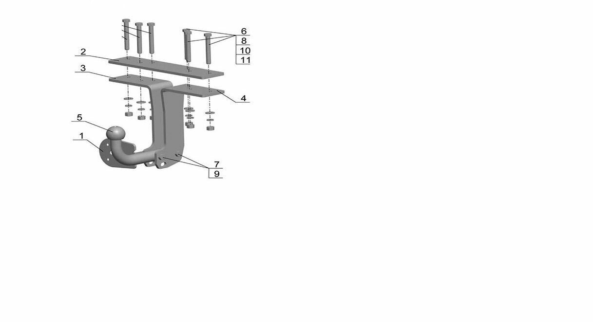 Фаркоп для Nissan Pathfinder R51 SUV 2004-2013гг. (без электрики) (паспорт и сертификат) AvtoS. NS21