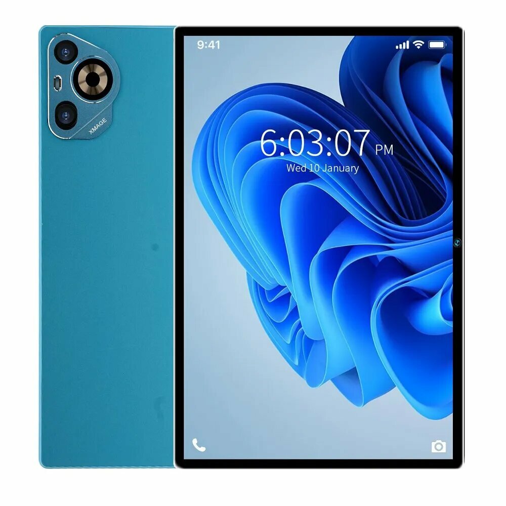 Vassmar Планшет Офисный 10,1-дюймовый планшетный компьютер P70 Pro; Android 13.0, 10.1" 16 ГБ/1024 ГБ, голубой