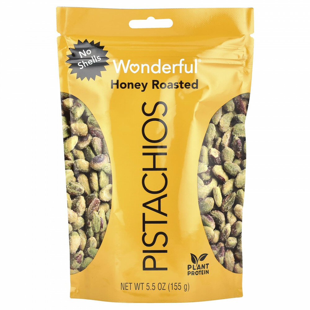 Wonderful Pistachios, обжаренный мед, без скорлупы, 155 г (5,5 унции)