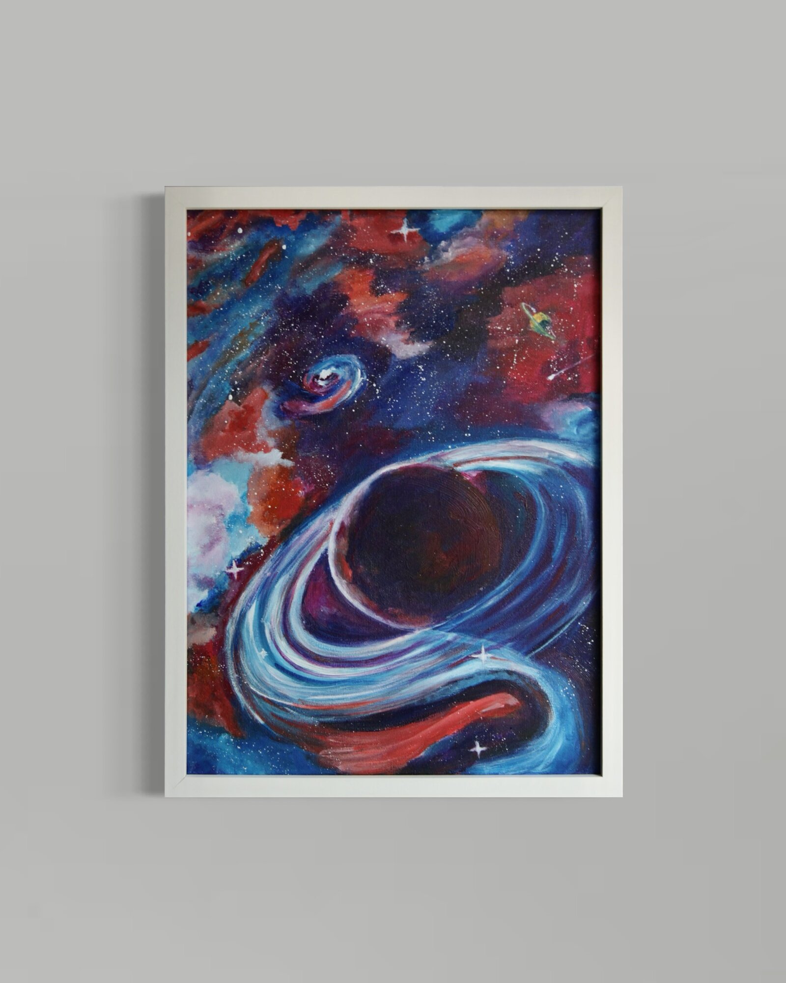 Абстрактная картина акрилом «Космос», погрузитесь в мир звезд